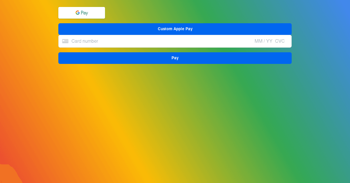 Google Pay & Stripe Direct Integration - Codesandbox