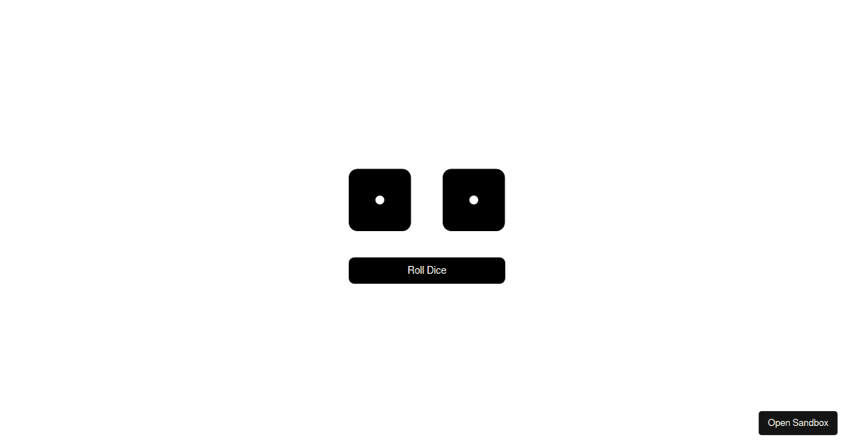 Roll Dice React Codesandbox 