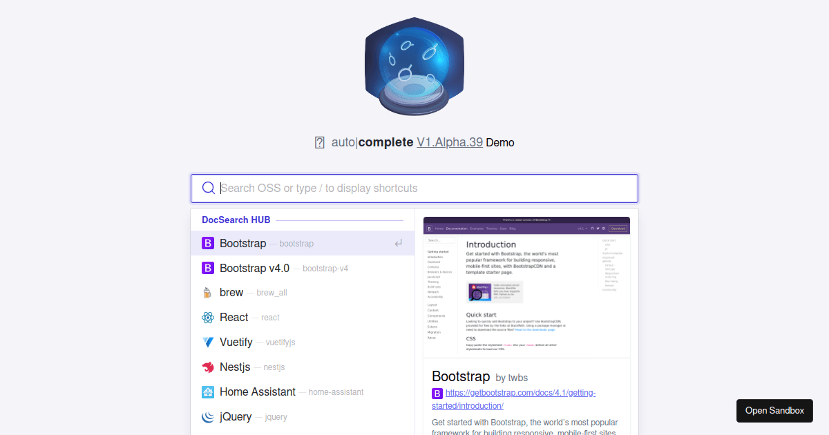 autocomplete-docsearch-refs - Codesandbox