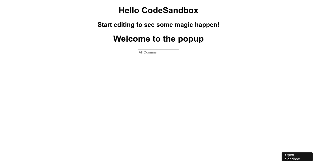 Custom Popup Creation Codesandbox 7822