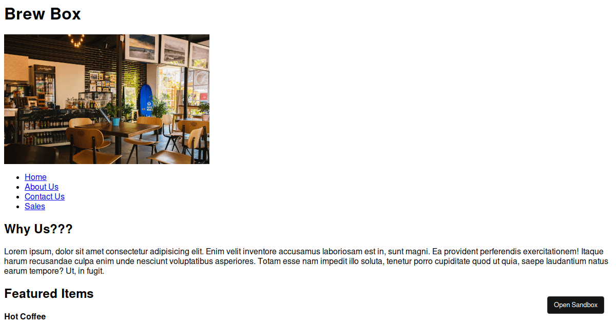 brewbox - Codesandbox