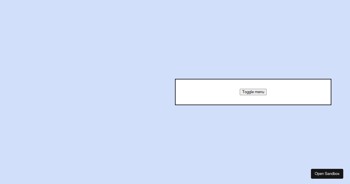 Floating menu - Codesandbox