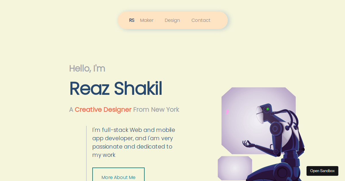 my portfolio - Codesandbox
