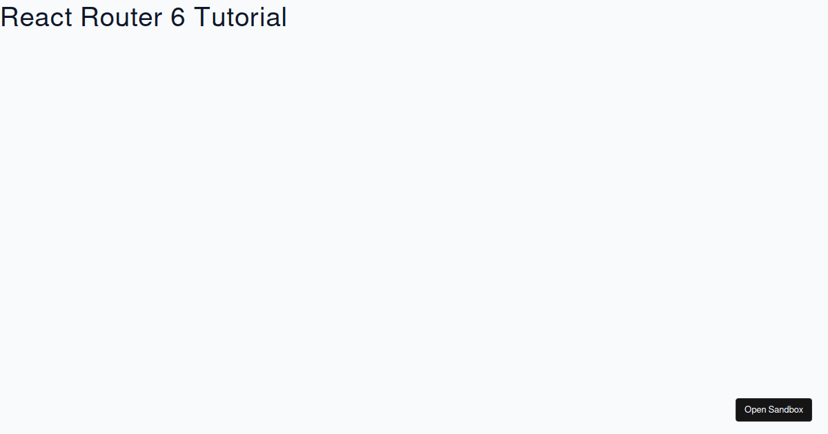 React Router 1 Codesandbox 