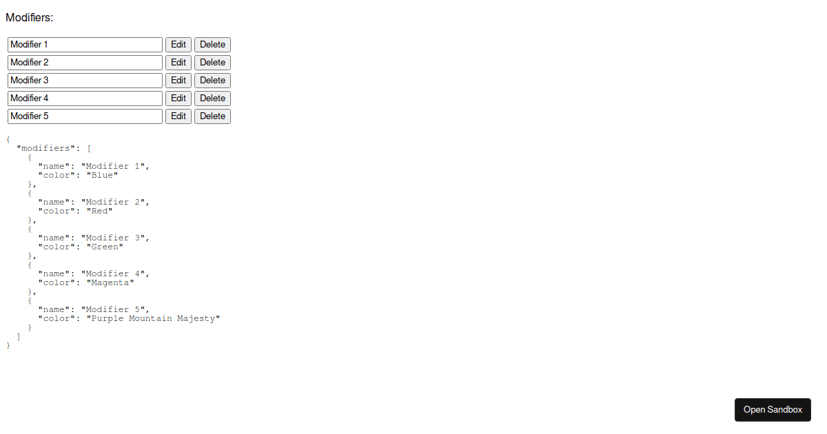 Formik sub-form in modal example - Codesandbox