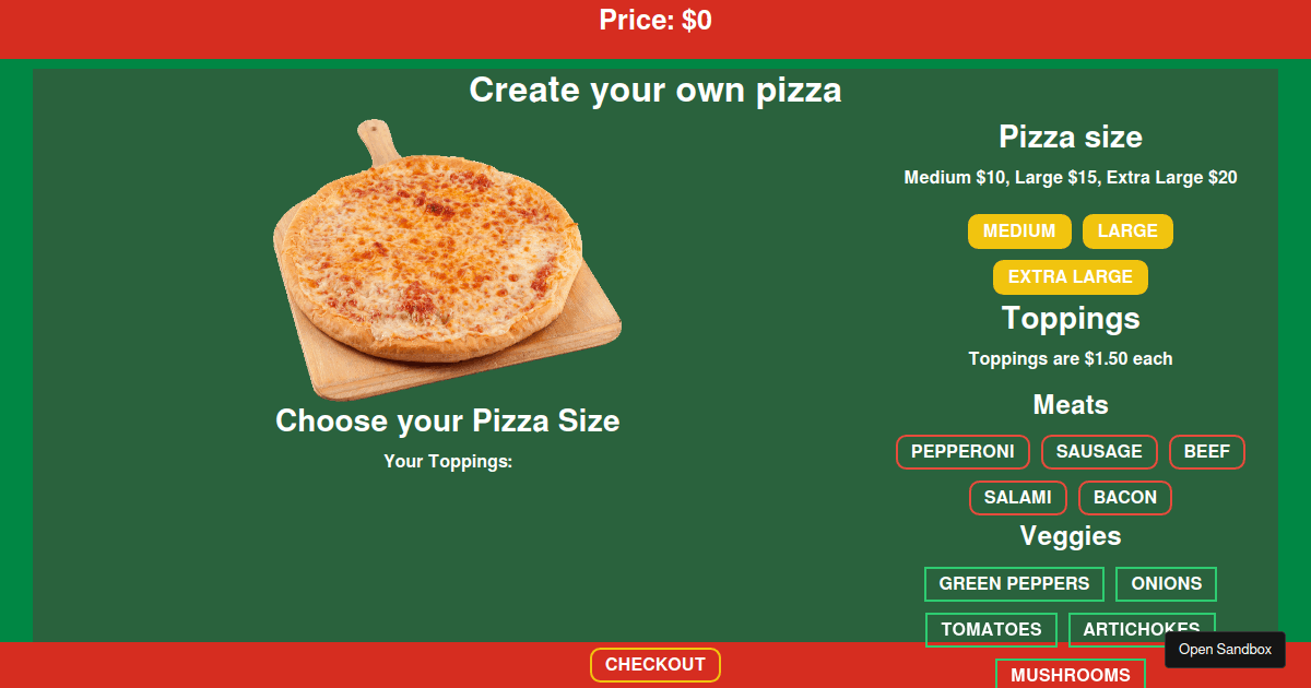 pizza - Codesandbox