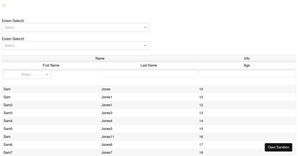 React Table Custom Filtering Multiple Values Filter Forked Codesandbox