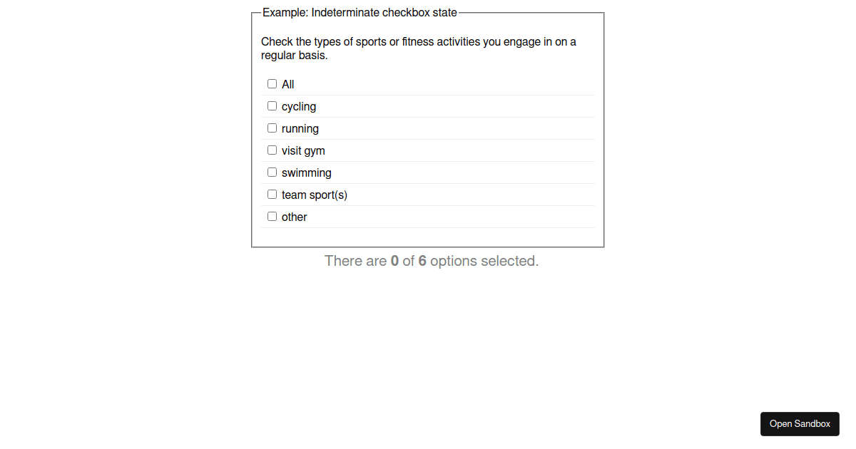 Indeterminate-checkbox-state - Codesandbox