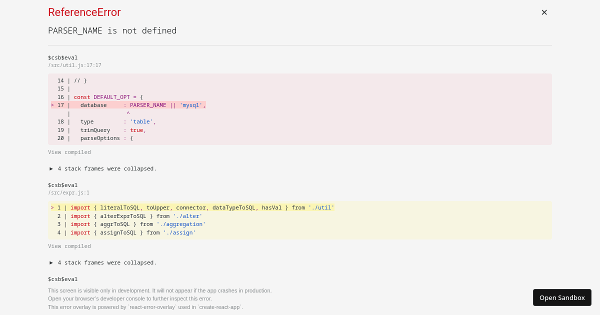 node-sql-parser - Codesandbox