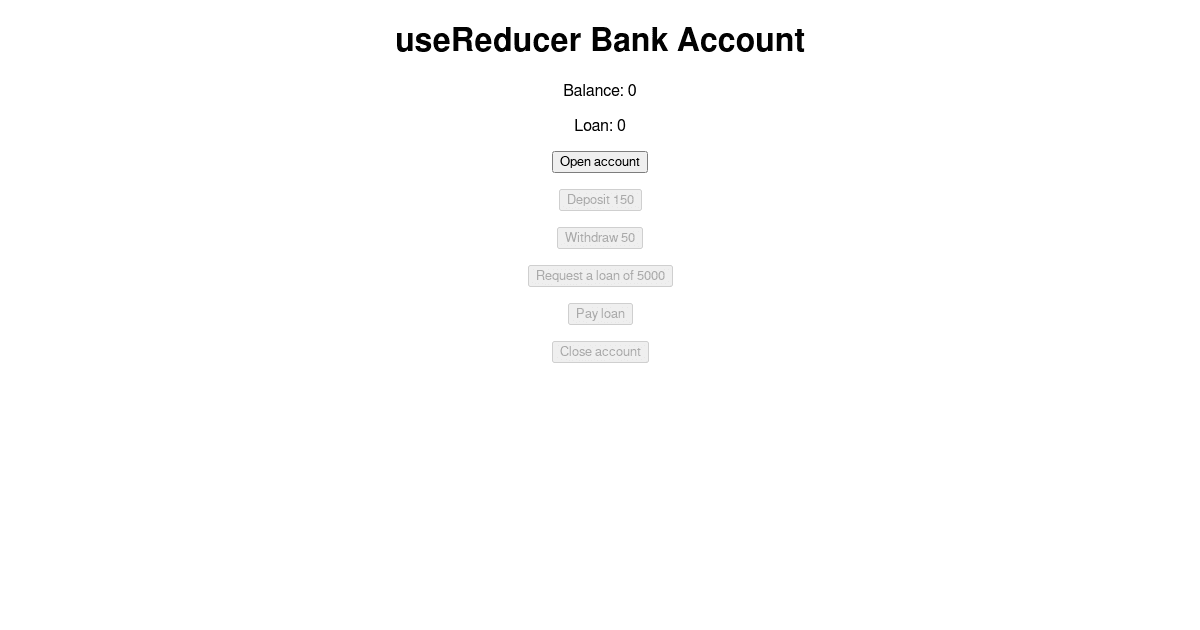 React Challenge Usereducer Bank Final Codesandbox