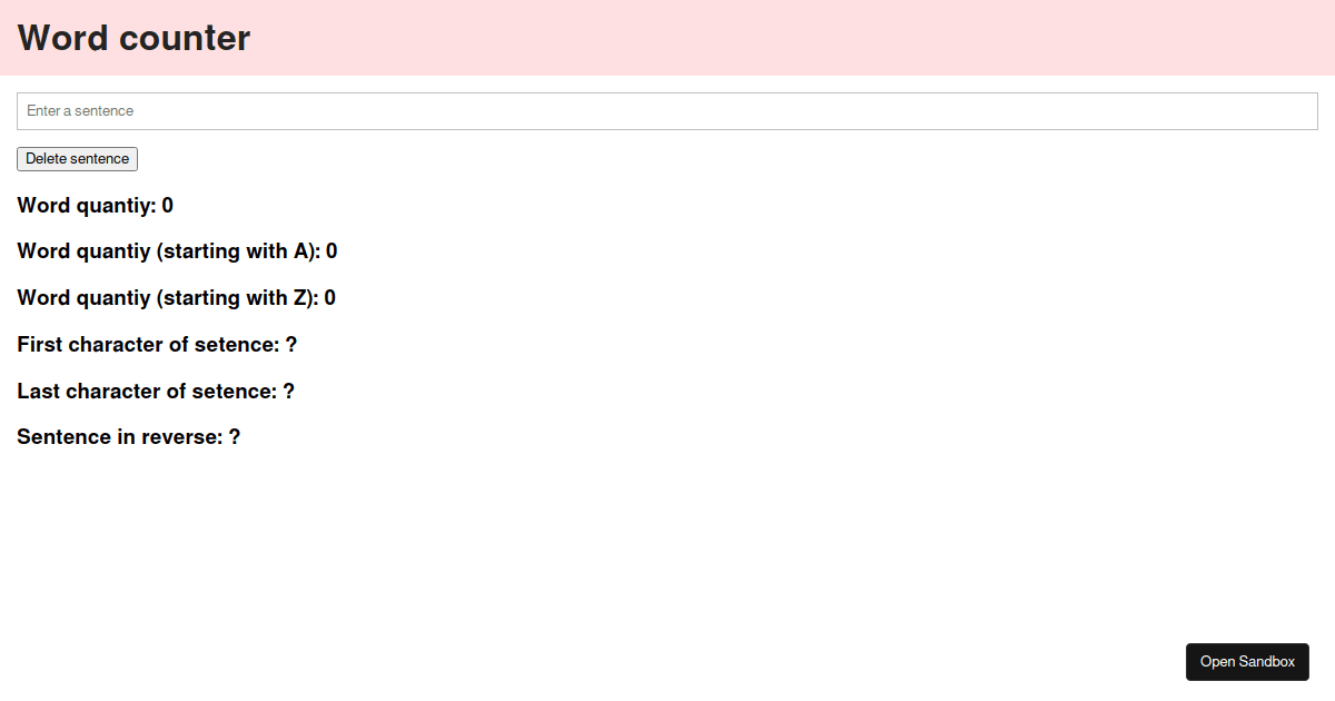 React Exercise: Word Counter - Codesandbox