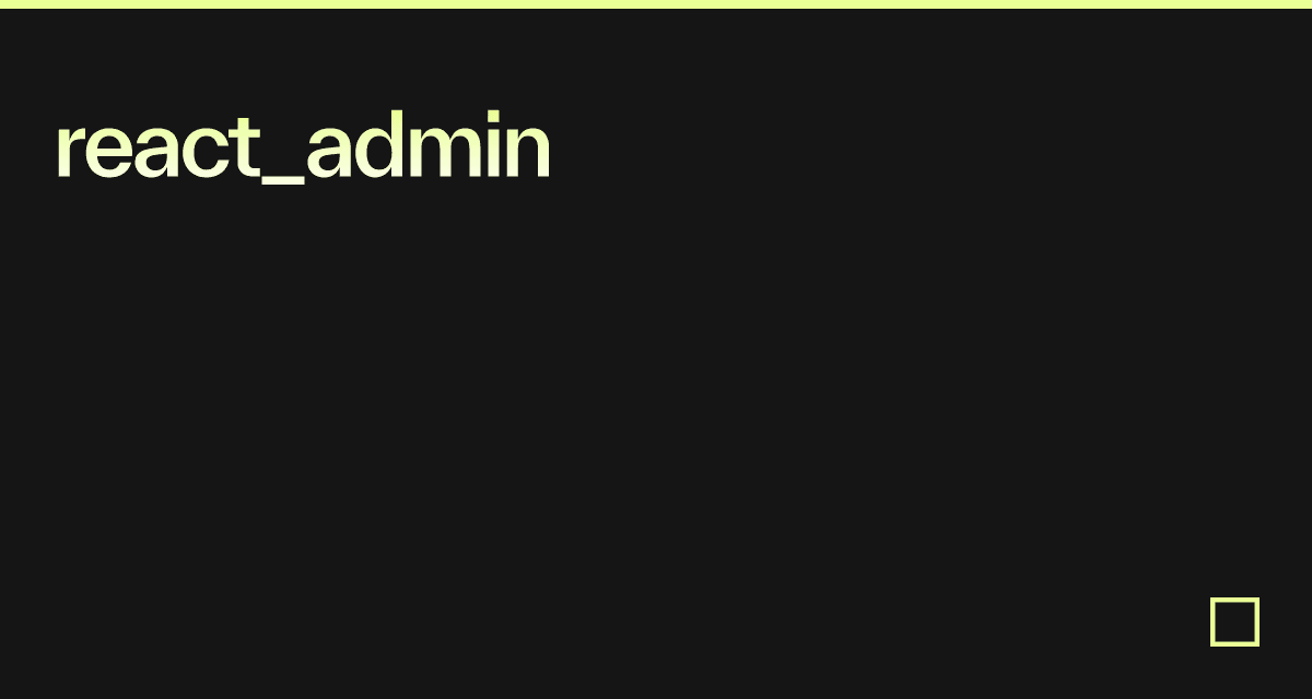 react_admin - Codesandbox