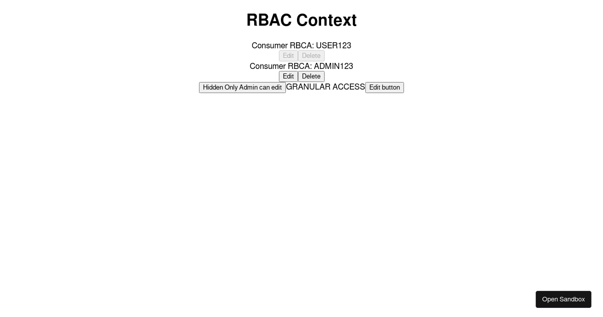 React Context Api Role Based Access Control Forked Codesandbox 9202