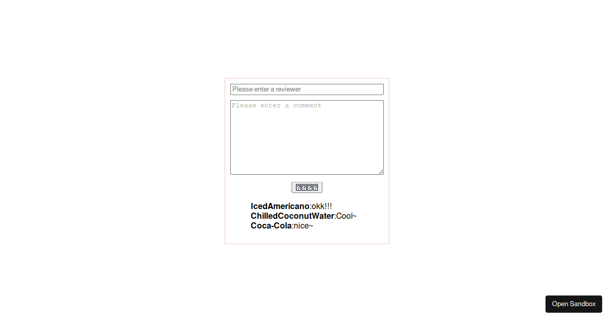 Comment React Codesandbox