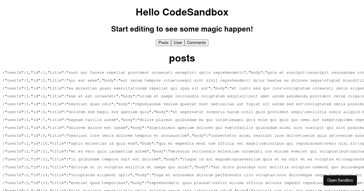 React useEffect fetch api - Codesandbox