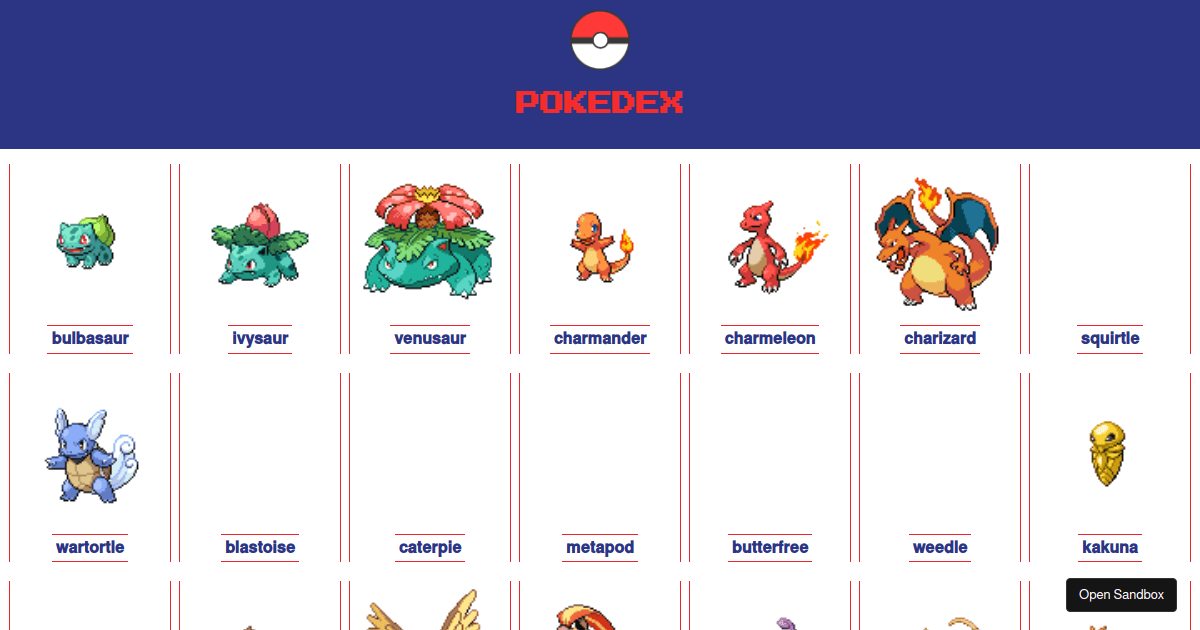 Pokedex React-app - Codesandbox Pokedex React-app - Codesandbox