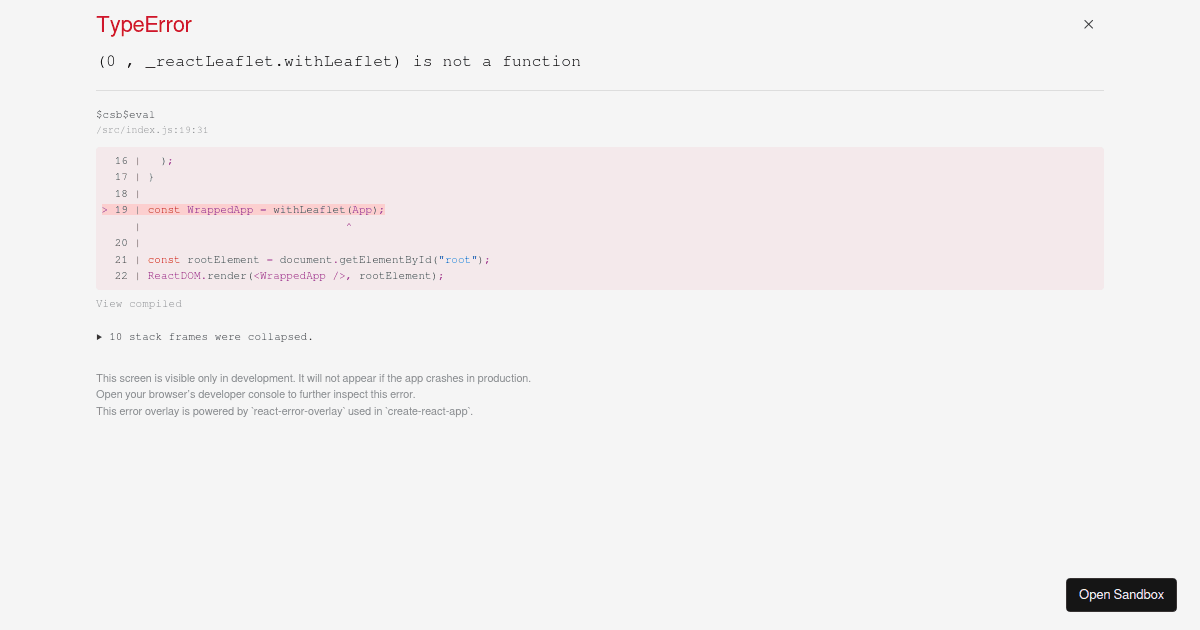 React Leaflet Control Forked Codesandbox