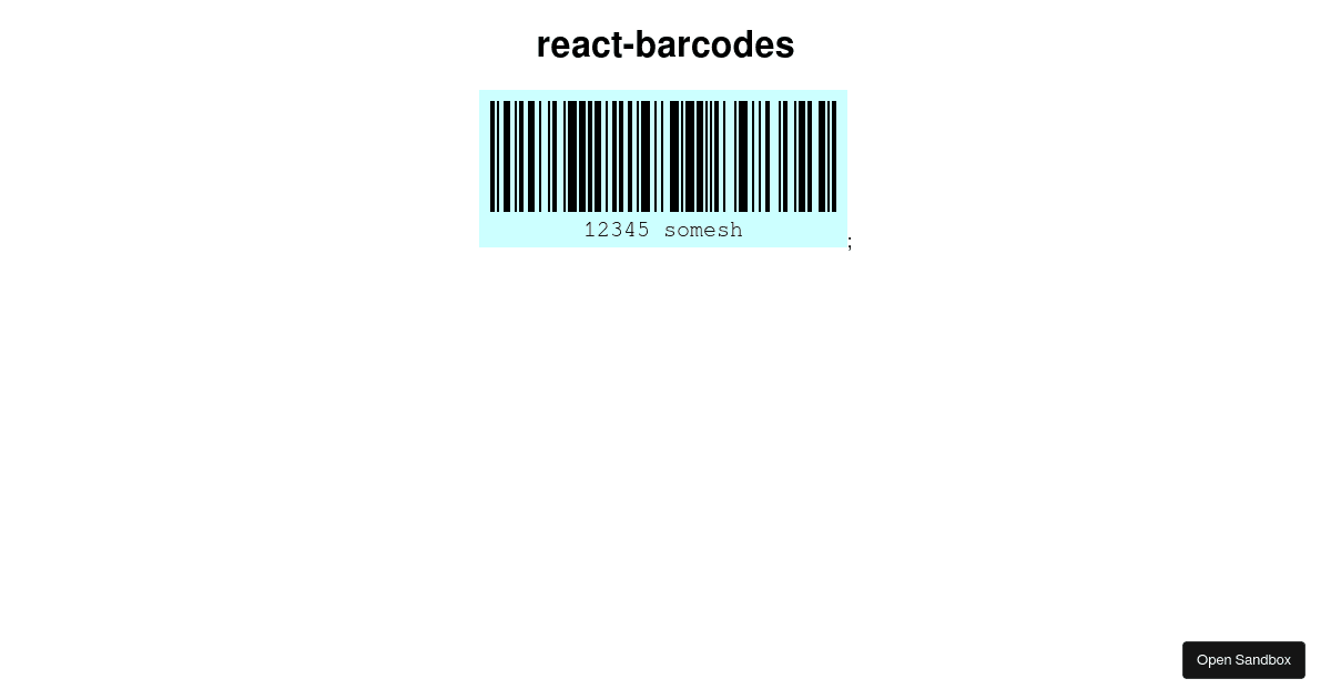 react-barcodes (forked) - Codesandbox