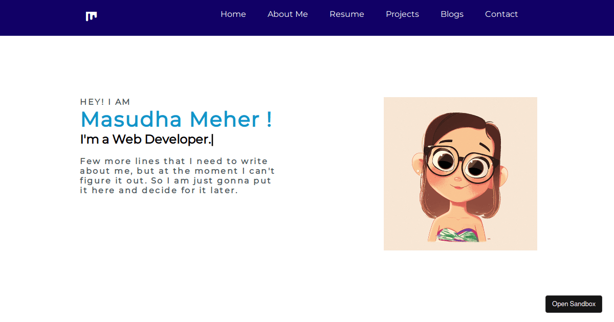 portfolio-with-react - Codesandbox