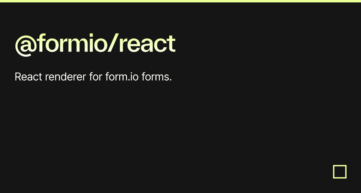 @formio/react - Codesandbox