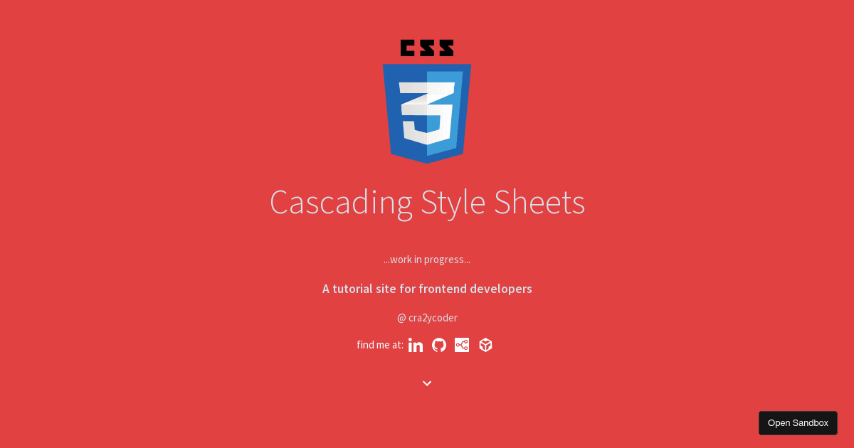 cra2ycoder/tutorial-css - Codesandbox