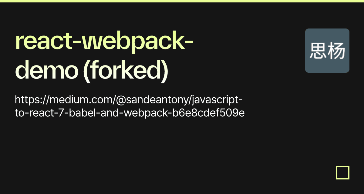 react-webpack-demo (forked) - Codesandbox react-webpack-demo (forked) - Codesandbox