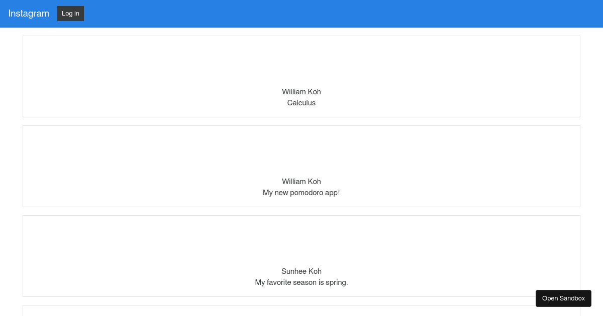 instagram - Codesandbox