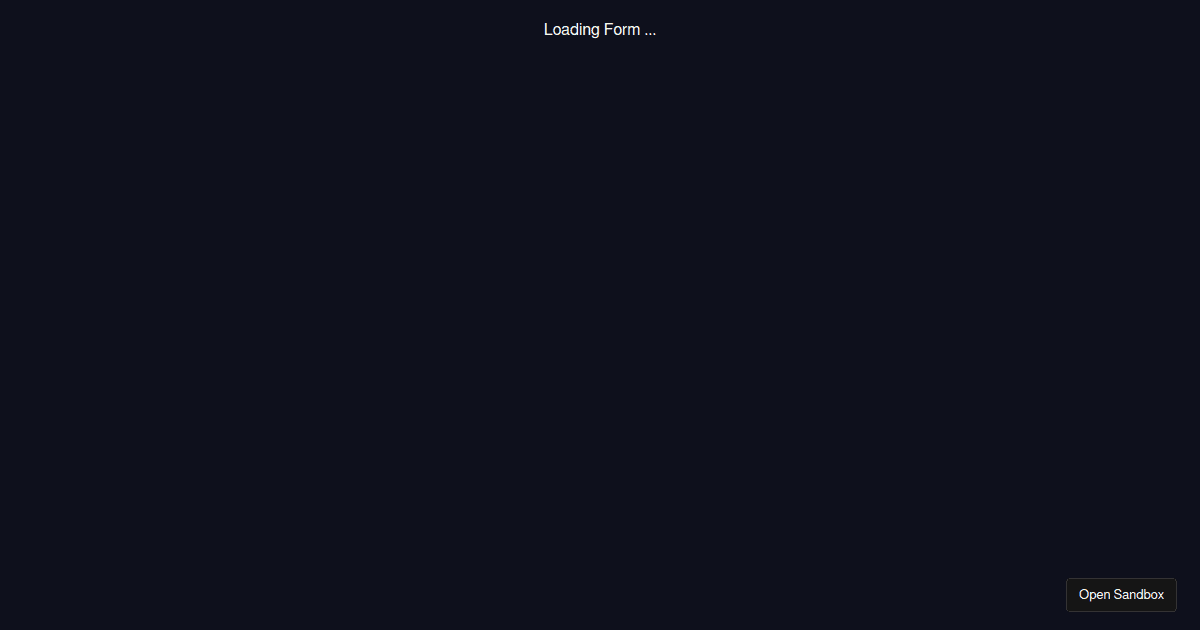 React Jsonschema Form Example Codesandbox