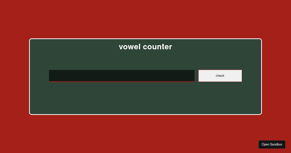 Vowel Counter Codesandbox