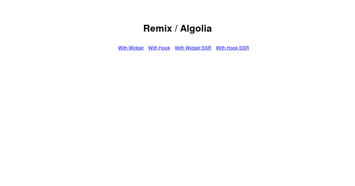 Remix Algolia Hook - Codesandbox