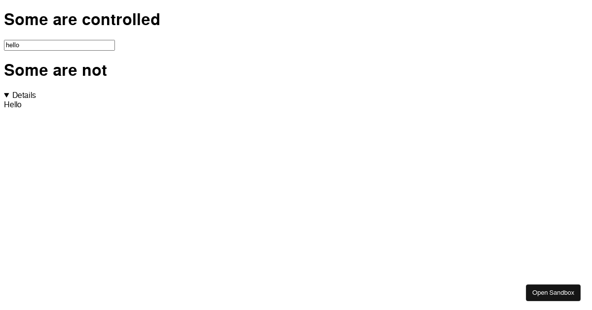 react controlled input (forked) - Codesandbox