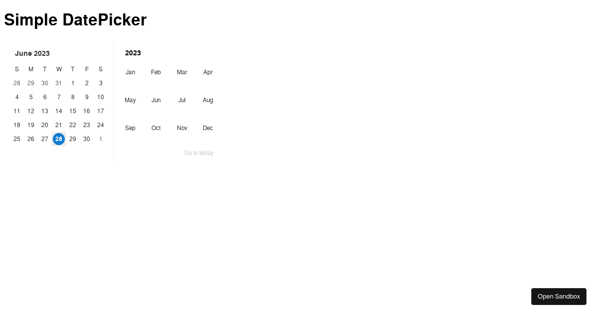 React Datepicker Forked Codesandbox