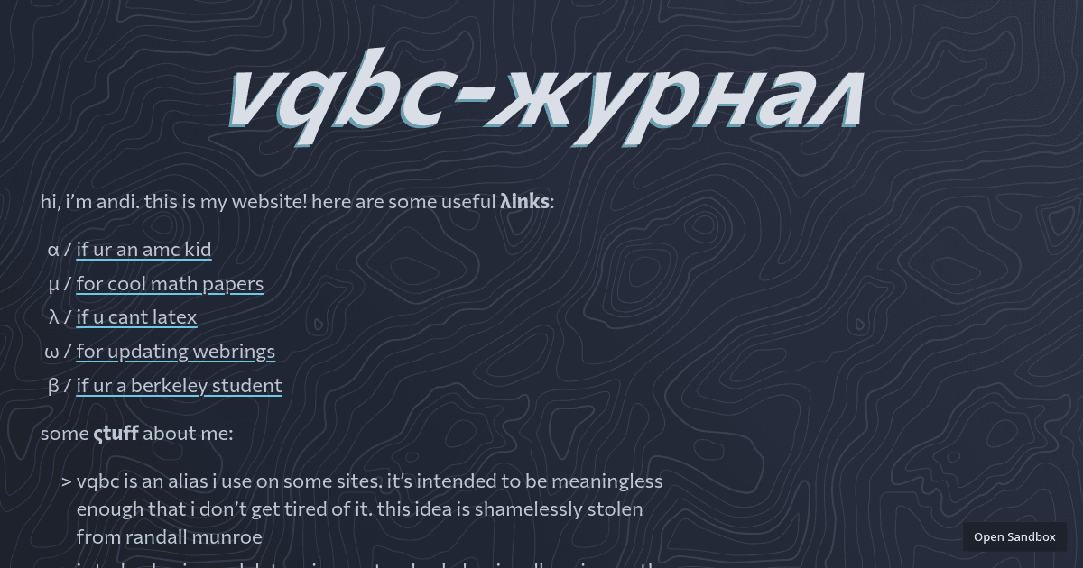 vqbc.github.io - Codesandbox