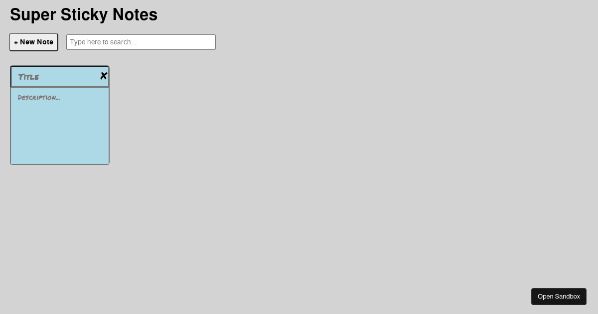 Sticky Note UI - Codesandbox