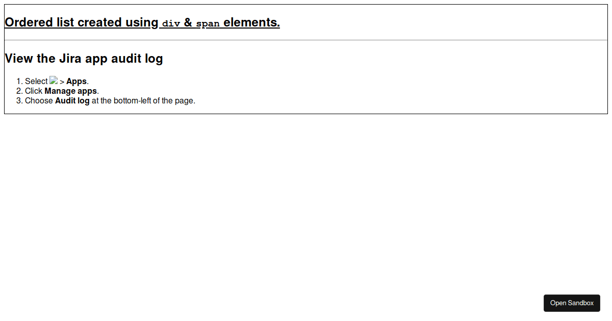Good HTML Example : Ordered List - Codesandbox Good HTML Example : Ordered List - Codesandbox