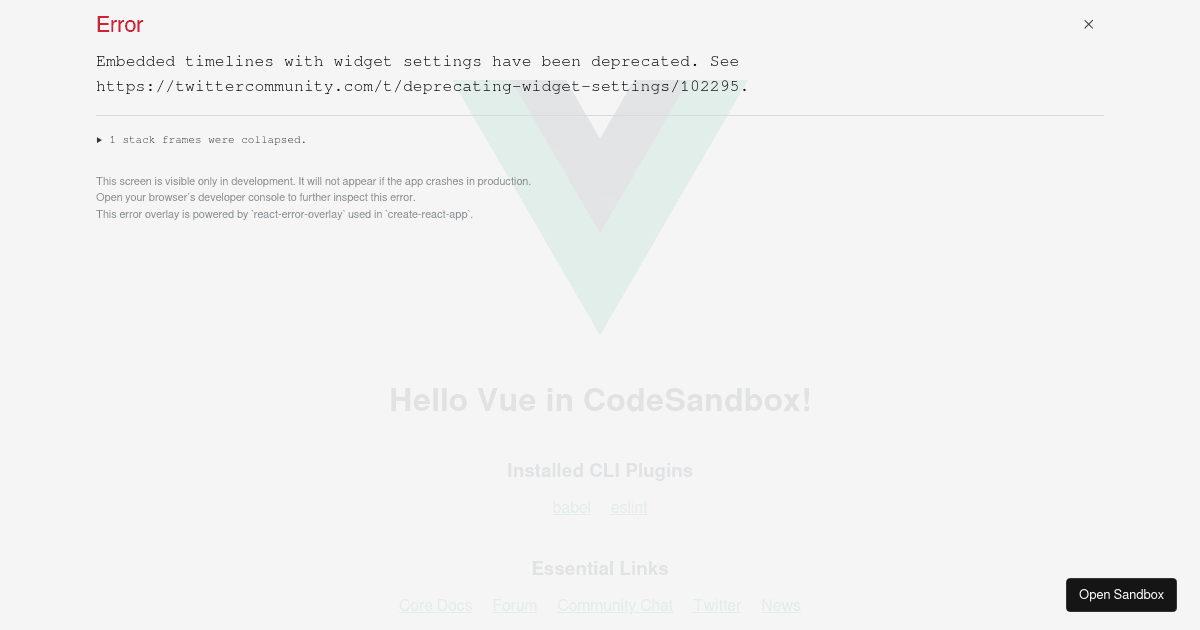 Vue Template Codesandbox