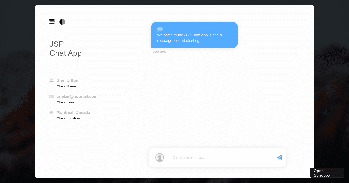 urielbitton/jsp-chat-app - Codesandbox