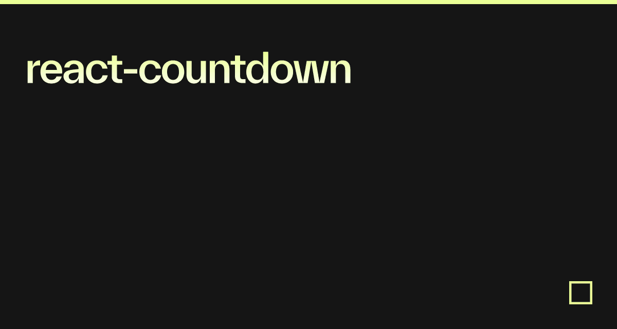 react-countdown - Codesandbox