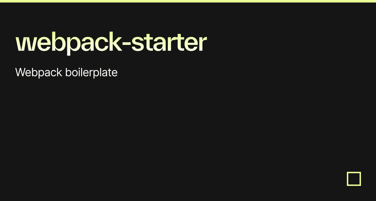 Webpack Starter Codesandbox