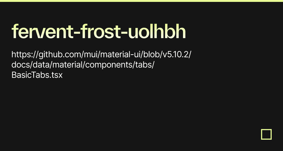 fervent-frost-uolhbh - Codesandbox