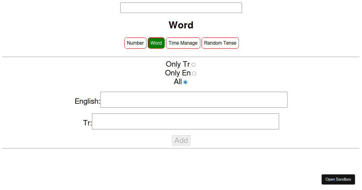 Number-Word-Time Management - Codesandbox