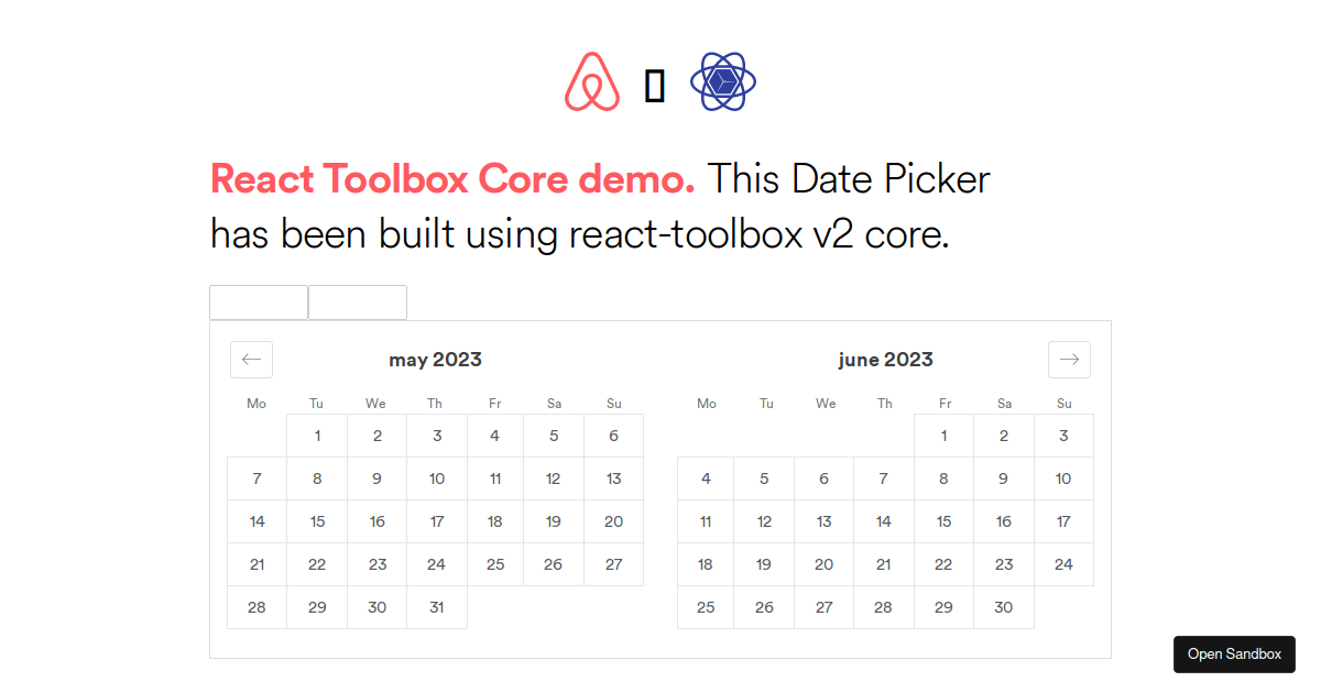 React Toolbox Airbnb Codesandbox