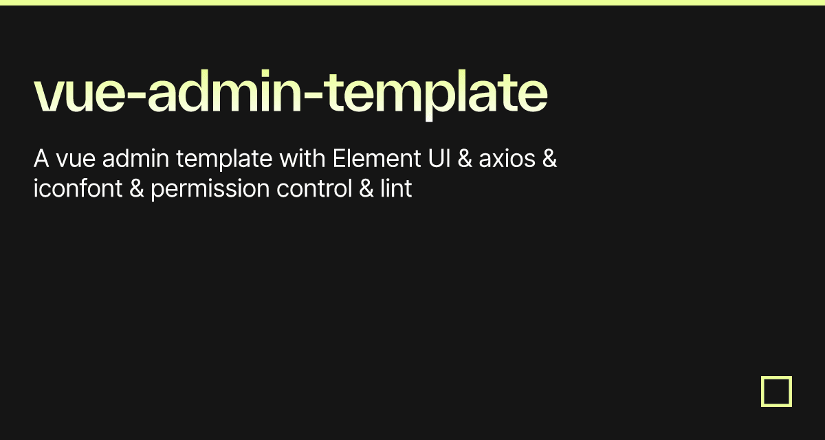 Vue Admin Template Codesandbox