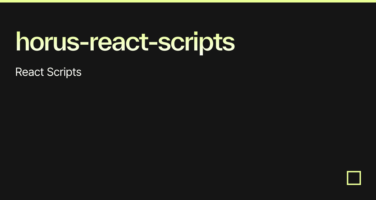 Horus React Scripts Codesandbox