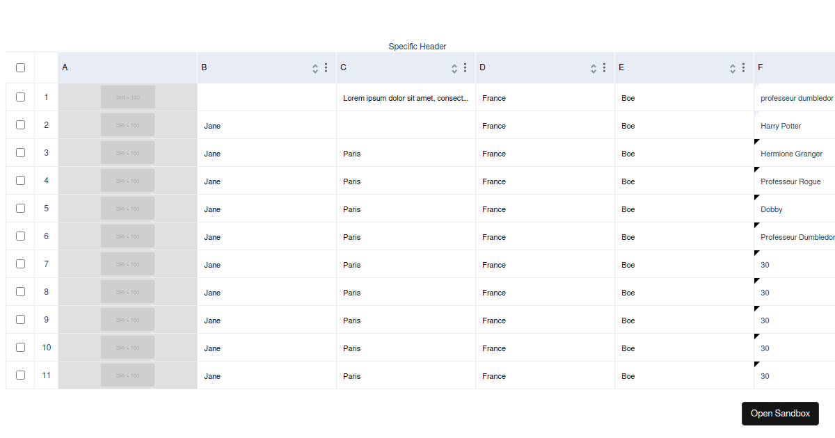 vuejs-spreadsheet - Codesandbox