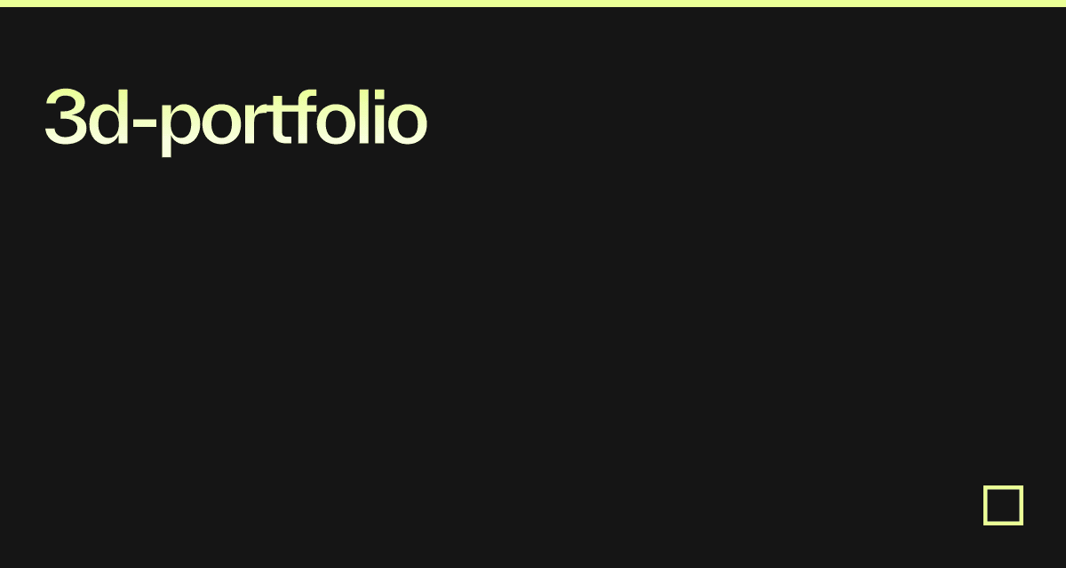 3d-portfolio - Codesandbox