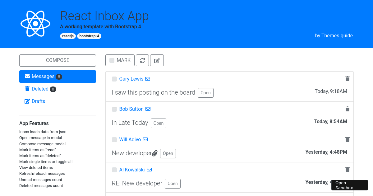 react-bootstrap-4-inbox - Codesandbox
