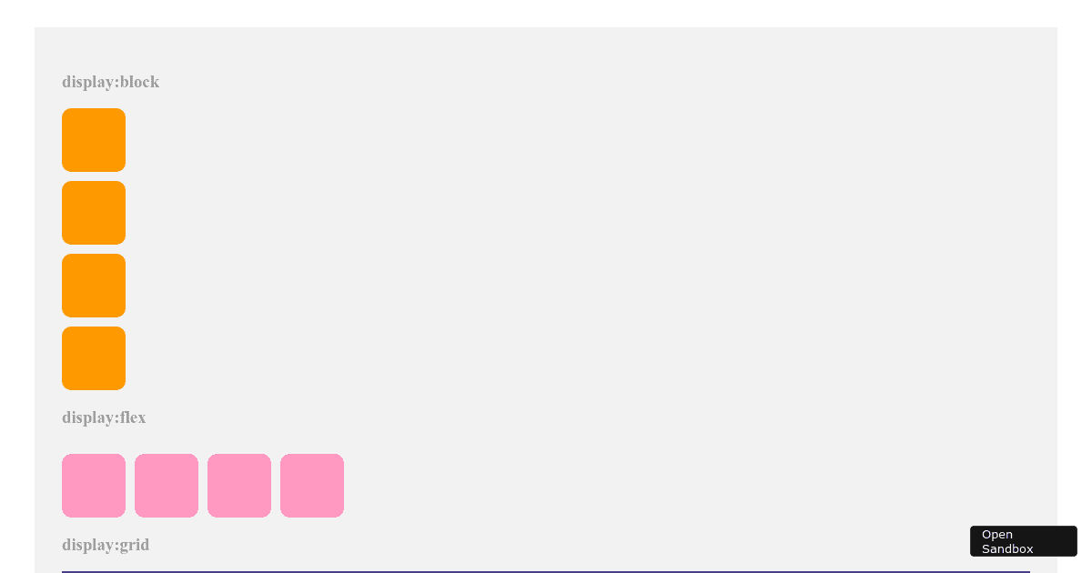 Flex Box Display Property - Codesandbox