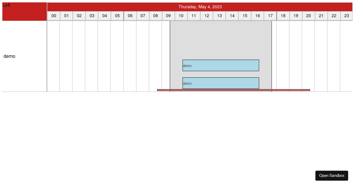 Timeline Demo - Sticky header - Codesandbox
