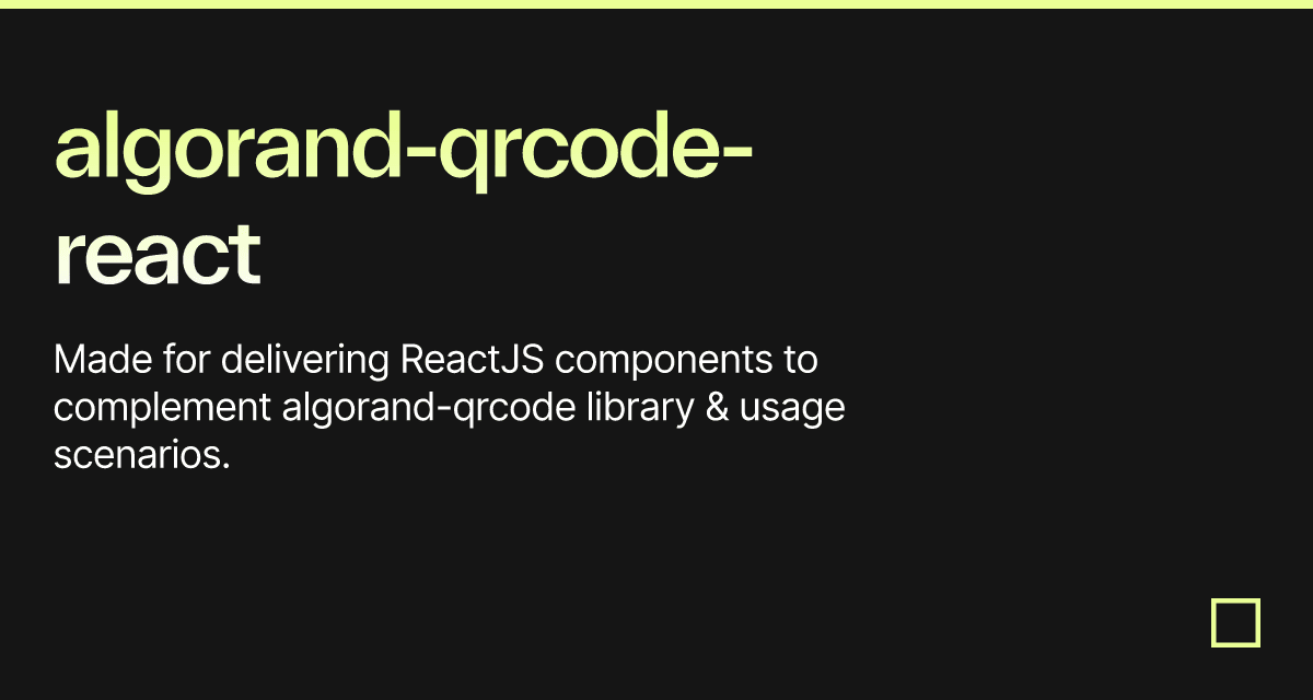 Algorand Qrcode React Codesandbox